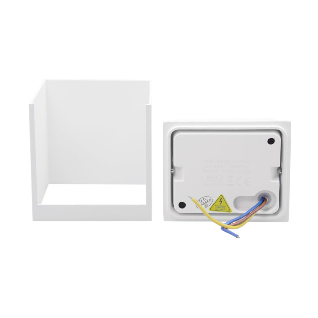 Applique LED da parete Qube 12W CCT IP65 - Bianco, nero, grigio, corten